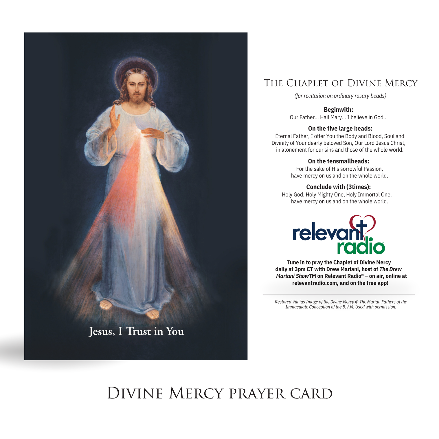 Divine Mercy Prayer Card Sets – Relevant Radio Store